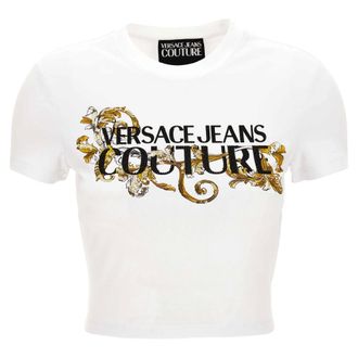 Versace Jeans Couture Femme, Tops, Blanc, Taille: 34 FR T-shirt Baroque