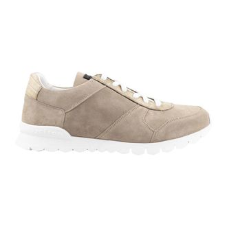Kiton Sneakers aus Wildleder und Krokodilgepr&auml;gtem Leder - - Shoes - Herren - Beige - 41 EU