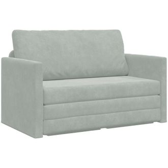 vidaXL Klappsofa Bett Hellgrau 124 x 71 x 78 cm Samt vidaXL
