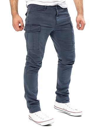 Yazubi Jayden - Cargo Hosen Männer - Arbeitshose Herren - Stretch Hose Mit Gummizug - Baumwoll Cargohosen, Grau (Turbulence 194215), W29/L32