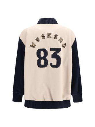 Weekend by Max Mara Womens Oversized Bomber Double Wool Intonaco Jacket