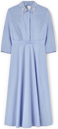 Motivi Femme, Robes, Bleu, Taille: 44 FR Robe chemise avec col bijou