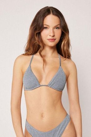 Calzedonia Triangel-bikinioberteil Metallic Glow Grau