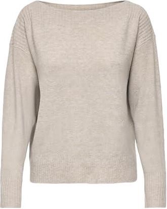 Only Onlglory Life Ls Boatneck CC KNT, Taupe, XXL Femme