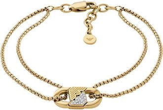 Emporio Armani Damenarmband aus Sterlingsilber mit Karabiner- oder Schieberverschluss, Gelber Orkus