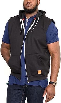 D555 Duke D555 Blake King Sweat à capuche zippé sans manches pour homme, Noir, 8XL Grande taille