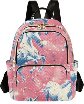 Mnsruu Mini sac à dos pour femme, motif licorne, fantaisie, petit sac à dos tendance pour femme, sac à dos décontracté, Multi684, M