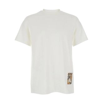 Burberry Homme, Tops, Blanc, Taille: XS T-Shirt Blanc Logo