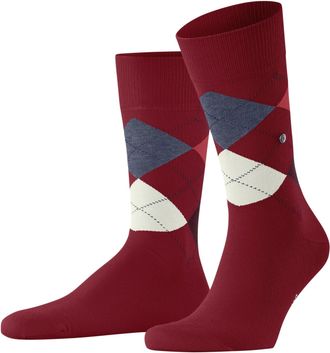 Burlington Herren Socken King M So Baumwolle gemustert 1 Paar, Rot Feuerrot 8075, 40-46