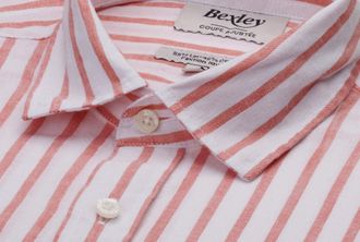 Bexley Edibert - Chemise homme chambray blanc et orange