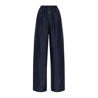 R&oacute;he Femme, Pantalons, Bleu, Taille: 40 FR Pantalon Large en Soie