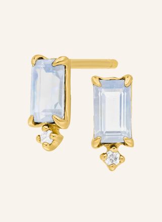 Leaf Ohrstecker Mondstein Aus 14 Karat Gelbgold gold