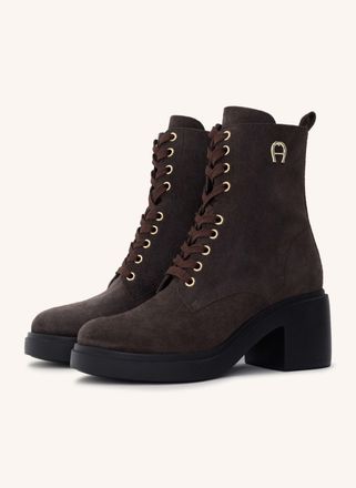 Aigner Aigner Block Heel Lace Bootie Nora 1d braun