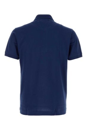 Lacoste Mens Blue Piquet Polo Shirt Exterior: Cotton T-shirts And Polos