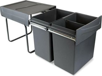 Emuca Poubelle de recyclage Emuca 8199423 plastique 40L gris anthracite pour la cuisine