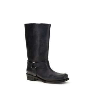 Golden Goose Womens Black Calf Leather Bos Taurus Ankle Boots
