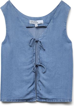 Vero Moda Damen Vmfleur Sl String 2Way Top Ga, Medium Blue Denim, Large