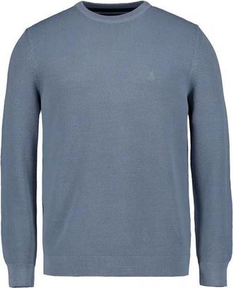 Marc O'Polo Herren Pullover blau Baumwolle unifarben