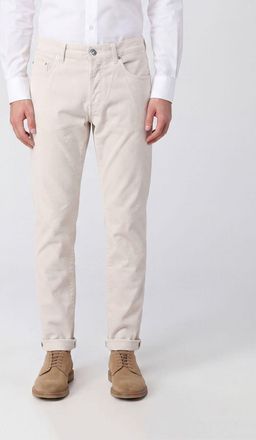 Dondup Pantalon slim en velours c&ocirc;tel&eacute; &agrave; taille mi-haute et revers
