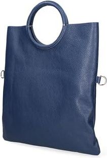 Gave Lux Sac &agrave; main pour femme en cuir v&eacute;ritable Made in Italy 29x30x1 cm GLX228105023FBG, Bleu jeans, Taille unique