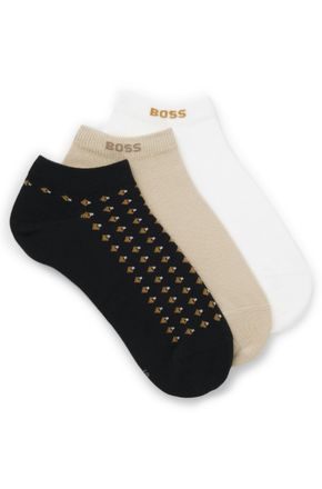 HUGO BOSS Sneakersocken BOSS 3P AS Minipattern CC, Herren, Gr. 43-46, schwarz 001, Baumwollmischung, unifarben, normal, Socken Sneakersocken