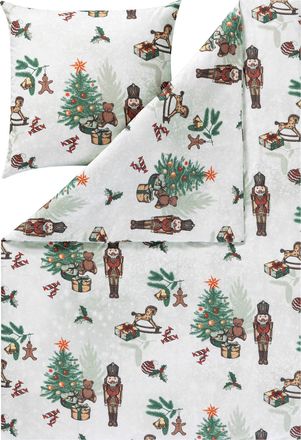 ESTELLA Estella Bettw&auml;sche Nutkracker Kuschelflanell tannengr&uuml;n Gr&ouml;&szlig;e 1x 155x220 cm + 1x 80x80 cm