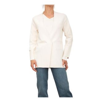 Nenette Femme, Vestes, Beige, Taille: 38 FR Veste Tricot Unie Ivoire