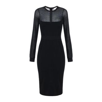 Elisabetta Franchi Strickkleid mit 3D-Effekten - - Dresses - Damen - Schwarzk - XS