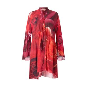 Roberto Cavalli Rose-Print Mini Kleid mit Schleife - - Dresses - Damen - Rot - M