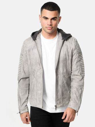 Tazzio Herren Lederjacke Biker-Look