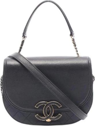 Chanel Pre-owned Sac bandouli&egrave;re matelass&eacute; 2way en cuir - Femme - Pre-owned - Noir - Taille: ONE Size
