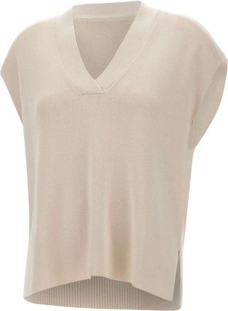 Elena Miro Femme, Pulls, Beige, Taille: 36 FR Pull &agrave; col en V