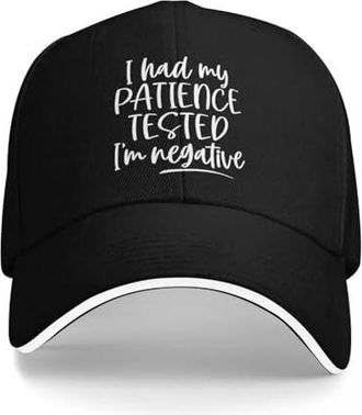 Generic Casquette dHomme, jAI Fait Tester ma Patience Is Negative. Mod&egrave;le Respirant Casquette de Baseball pour Hommes, Casquette de Baseball pour Hommes