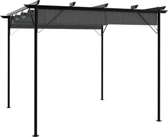 vidaXL Vidaxl - Pergola avec toit r&eacute;tractable anthracite 3x3 m acier 180 g/m&sup2;