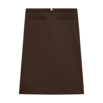 Courr&egrave;ges A-Linien-Minirock mit doppelten Taschen - - Skirts - Damen - Braun - M