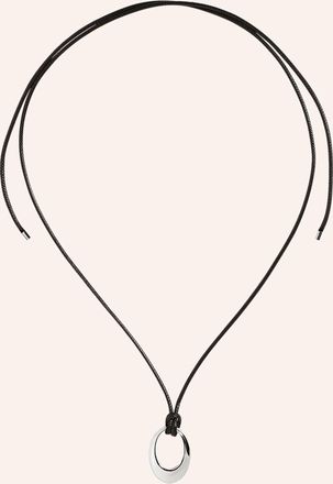 Pompidou Halskette Oval Pebbles Cord Necklace By Glambou silber