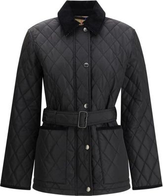 Burberry Femme, Vestes, Vert, Taille: 42 FR Veste Matelass&eacute;e en Nylon avec Design &Eacute;questre