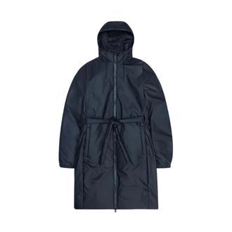 Rains Lohja Long Insulated Curve Jacket - Femme - Manteaux - Bleu - Taille: 40 FR