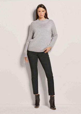Madeleine Strickpullover Langarm Stehkragen-Pullover Uni-Design trifft auf modernen Stehkragen ohne Verschluss