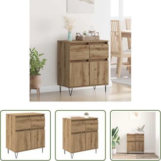 vidaXL Holz - Sideboard Artisan-Eiche 60 x 35 x 70 cm Verbundholz und Eisen