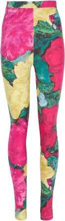 Balmain Femme, Pantalons, Multicolore, Taille: 42 FR Leggings en jersey imprim&eacute; roses