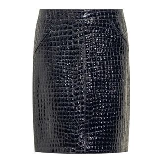 Tom Ford Femme, Jupes, Bleu, Taille: 38 FR Croc Print Skirt