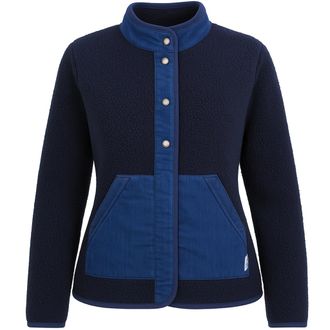 Passenger Clover Recycled Deep Damen Blaue Sherpa-Fleecejacke