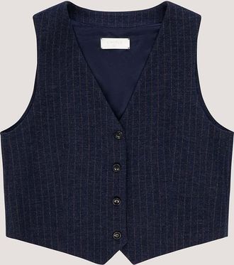 Circolo 1901 Vest, Blu Navy pinstripe, 38, Woman