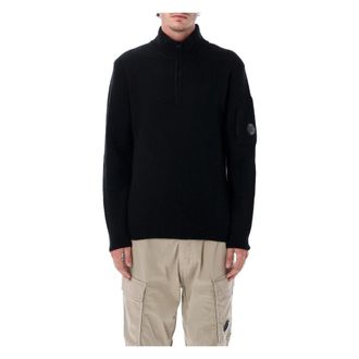 C.P. Company C.p. Company, Homme, Pulls, Noir, Taille: XL Lambswool GRS Half Zip Sweater