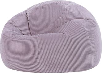 Icon Brand Kingston Sitzsack Cord, Lila, Sitzsack Erwachsene mit F&uuml;llung, Bean Bag, Cord Sessel, Lounge Sessel, Lounge Stuhl, Schlafzimmer, Wohnzimmer, Wohnzimme