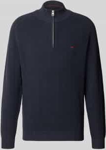 Fynch-Hatton Regular Fit Strickpullover aus reiner Baumwolle mit Troyer-Kragen