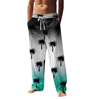 Generic Pantalon &agrave; jambe large pour homme - Pantalon d&eacute;t&eacute; en lin - Pantalon de yoga pour homme - Pantalon d&eacute;t&eacute; l&eacute;ger - Pantalon de marche - Pantalon de joggin
