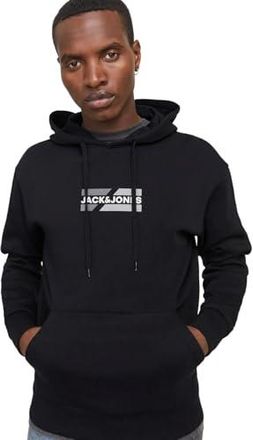 Jack & Jones Sweat &agrave; Capuche Jjecorp Graphic Noos pour Homme, Noir/D&eacute;tails : 01, L