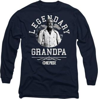 OnePiece Season One Legendary Grandpa Unisex Long Sleeve T Shirt, Navy, Bleu Marine, S Mixte